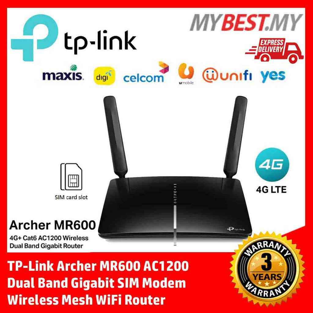 TP-Link Archer MR600 4G AC1200 Dual Band Gigabit SIM Modem Wireless ...