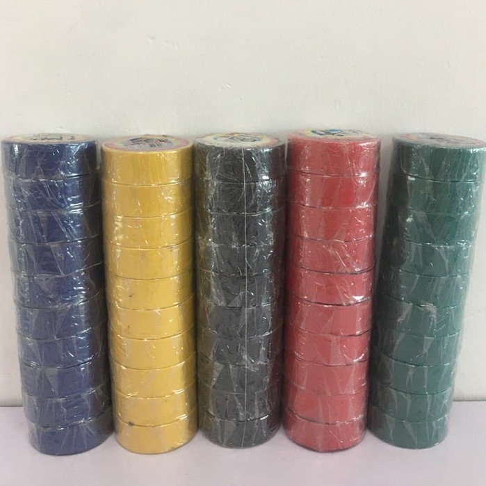 PVC INSULATING TAPE PVC WIRE TAPE 18MM X 19YDS PVC 10PCS/ROLL | Shopee ...
