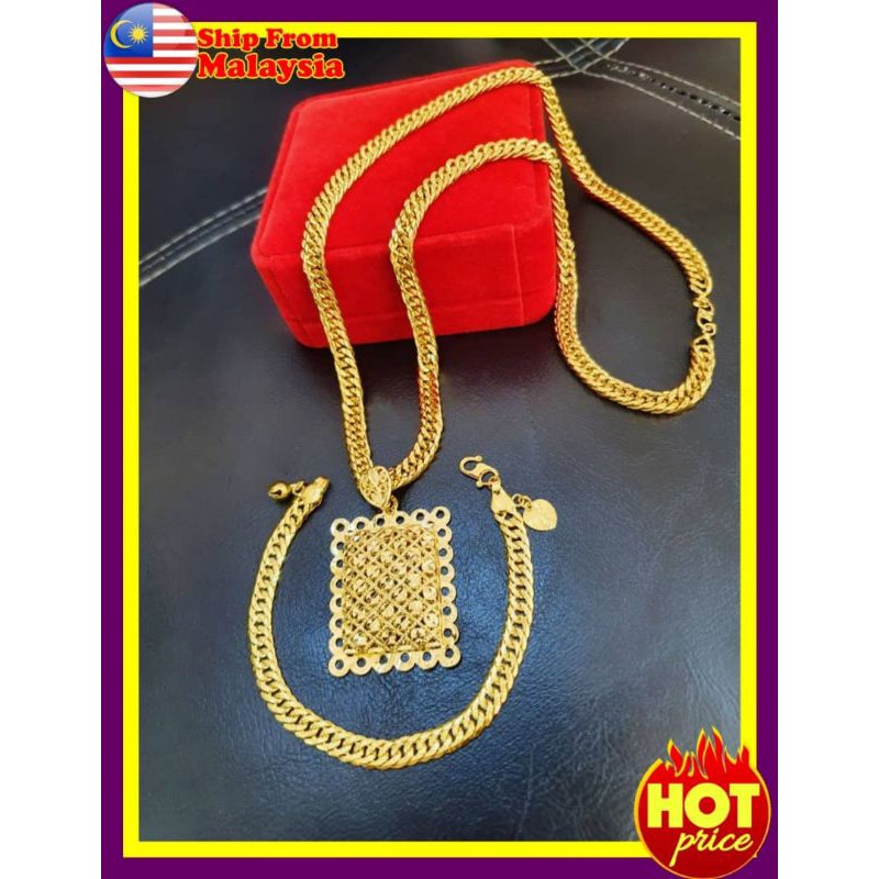 🧡NEW ITEM🧡SET RANTAI LEHER LIPAN DAN TANGAN DEWASA SUASA L | Shopee Malaysia