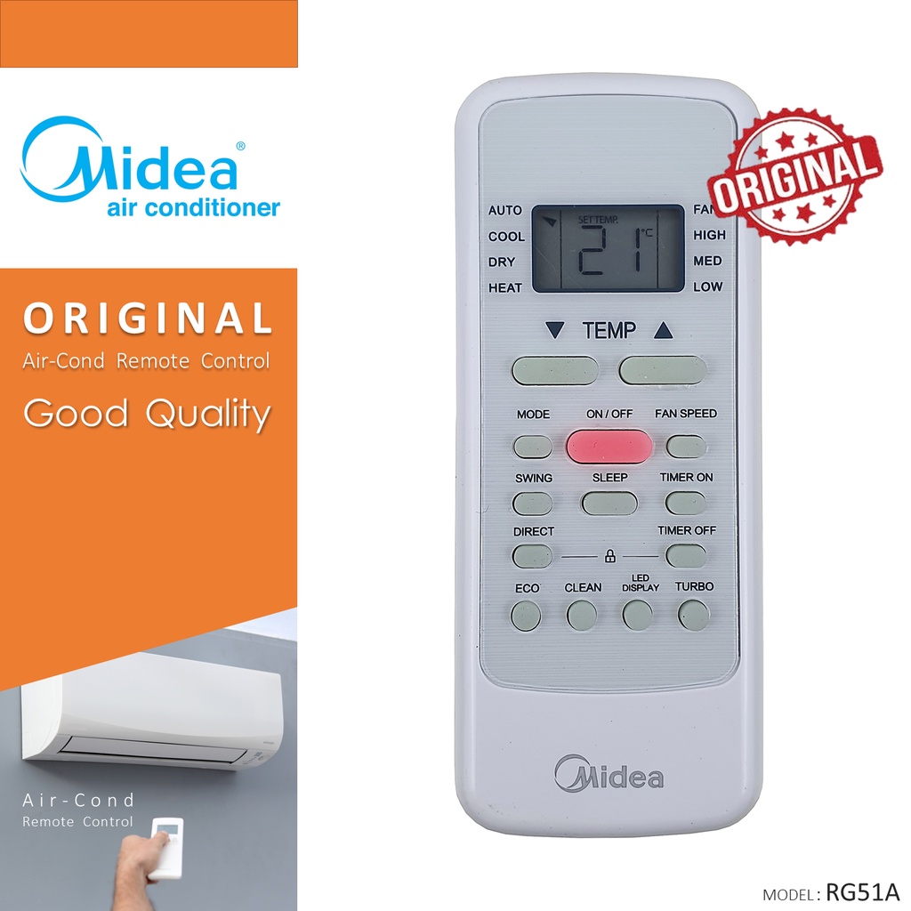 Midea **Original** Midea Air Cond Aircond Air Conditioner Remote ...