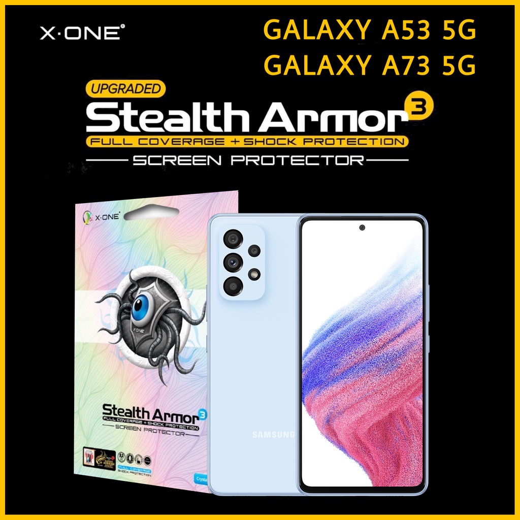 Samsung Galaxy A53 5G / A73 5G X-One Stealth Armor 3 Upgraded Shock Impact Clear Matte Hydrogel ...