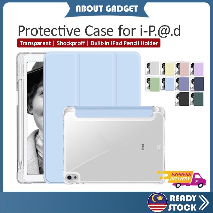 Protective Case with Pencil Slot for iPad 7 8 9 10 Air 5 iPad 11 A16 ...