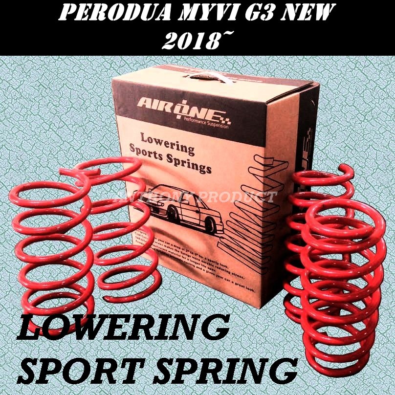 AIRONE Perodua Myvi new g3 mg3 2018-2025 Lowered Sport Coil Spring (Red ...