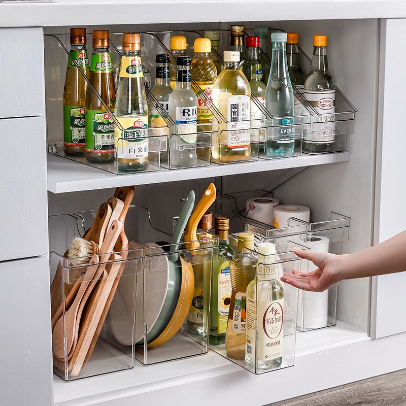 COLOGO 🥇 Acrylic transparent Kitchen bottled sauce Storage Organizers ...