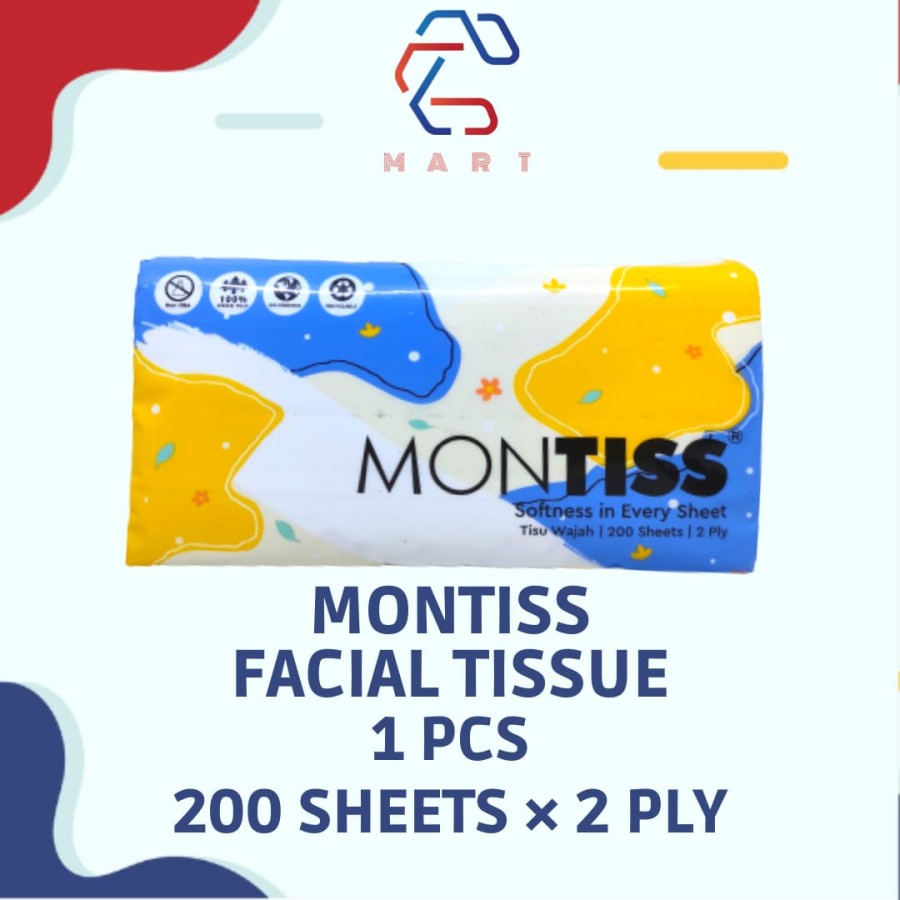 Montiss Facial Tissue 200 Sheets - 2 Ply (1pcs) | Shopee Malaysia