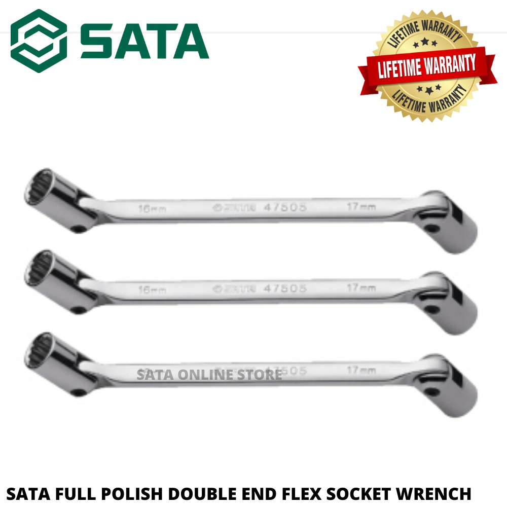 (ND) SATA FULL POLISH DOUBLE END FLEX SOCKET WRENCH / COUPLING / SATA ...