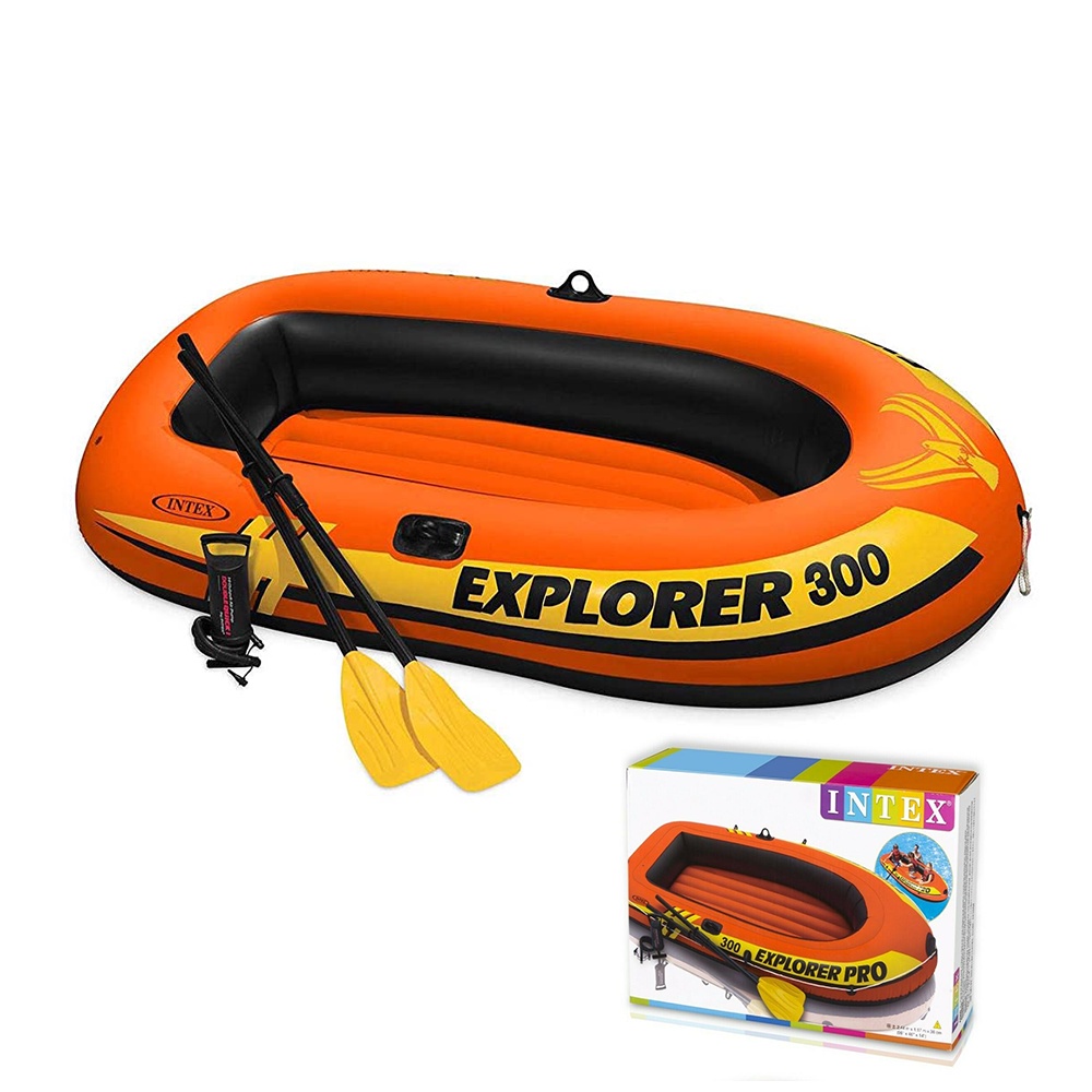INTEX Explorer 300 Inflatable Swimming Fishing Boat Paddles Kayak ...