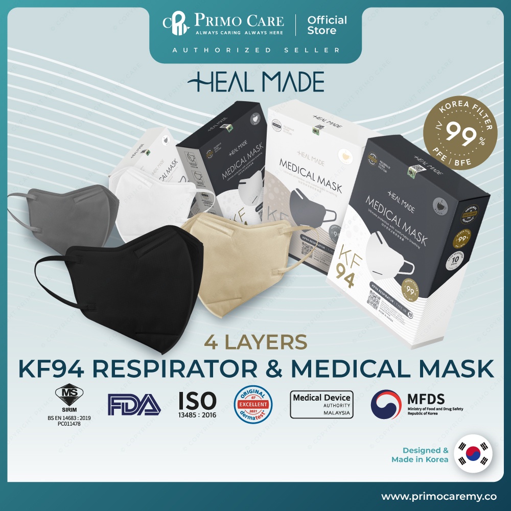 HEAL MADE BI-FOLD 2D KF94 Respirator & Medical Mask | Made in Korea ...