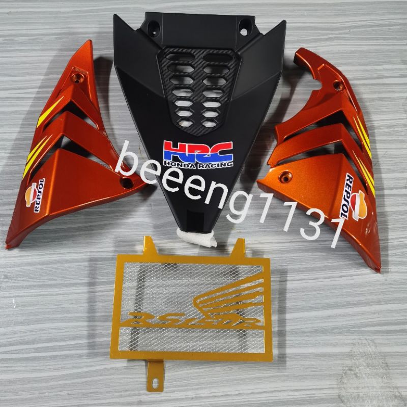 🔥RS150 set Package 3 in 1🔥SIDE ENGINE COVER OREN+Engine cover black ...