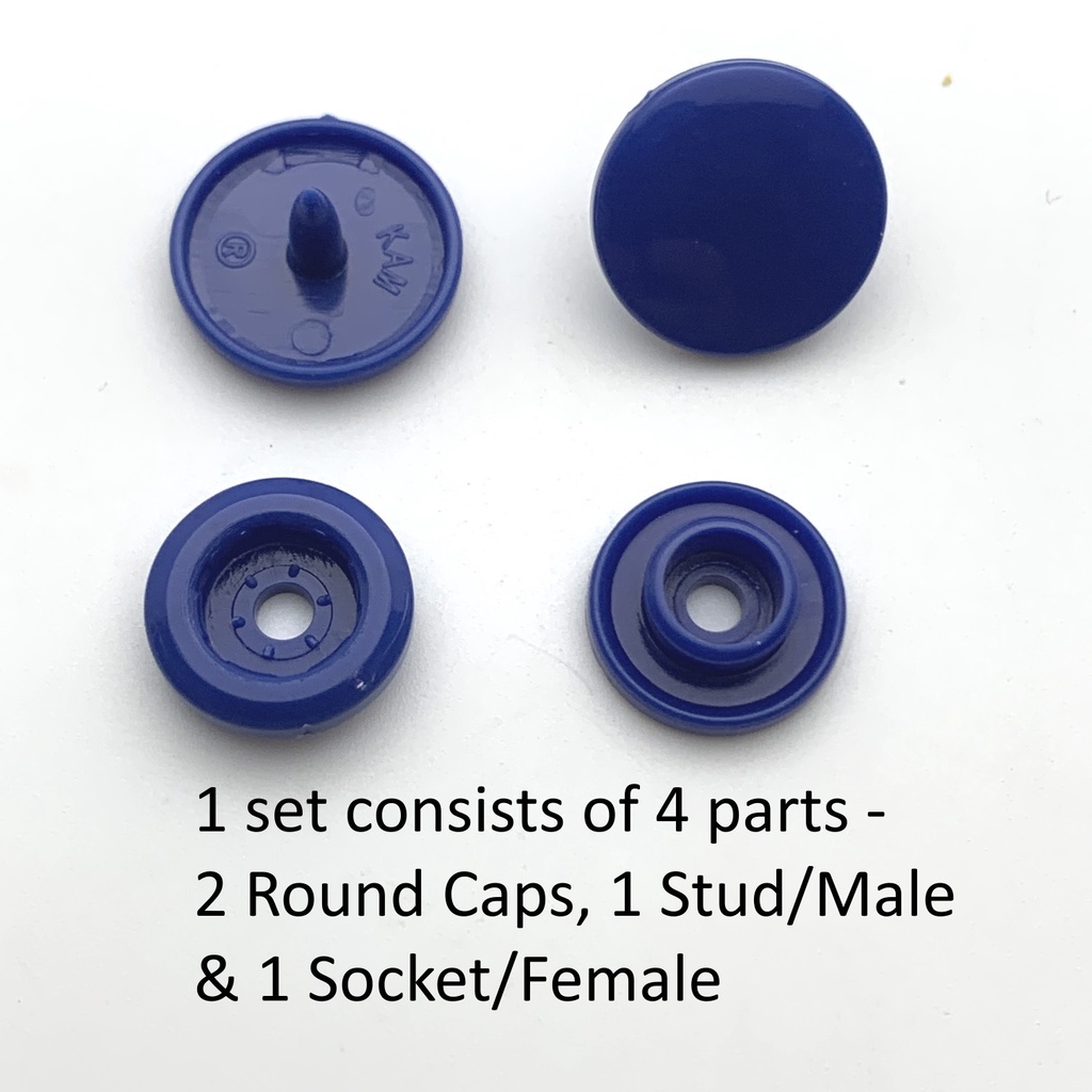 50 Sets (200 pieces) B41-B60 T5 KAM Glossy Snap Button Plastic Fastener ...