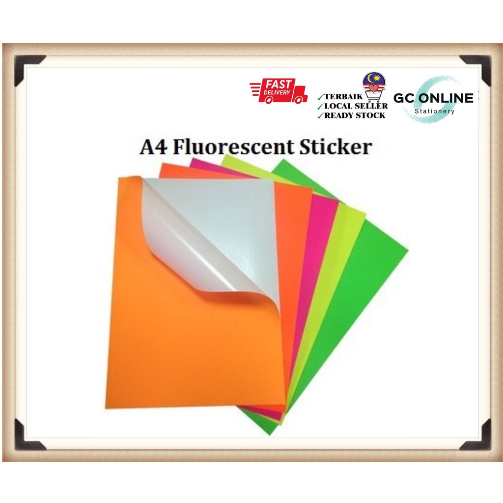 A4 Fluorescent Colour Simili Sticker | Shopee Malaysia