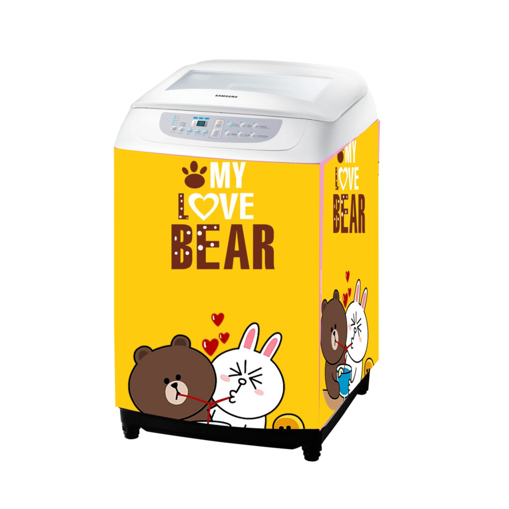 Premium washing machine stickers with Cony and Brown bear patterns ...