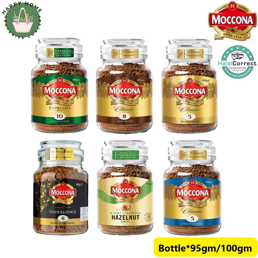 Moccona ClassicDecaffeinated/EspressoStyle/Hazelnut/ClassicDarkRoast/ClassicMediumRoast ...
