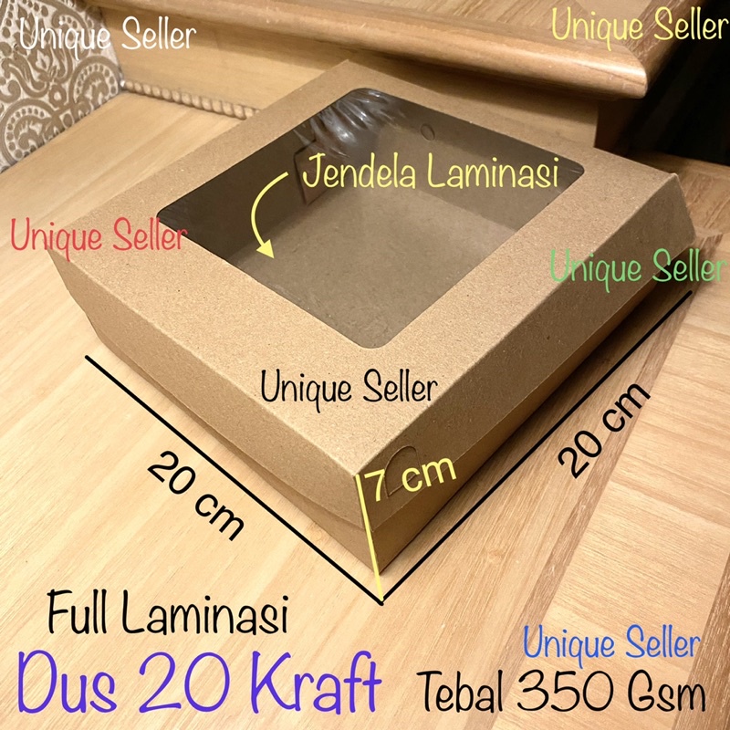 Dus Box Rice Box R10k KRAFT 20x20x7 FULL Lamination Window 350 Gram/Dus ...