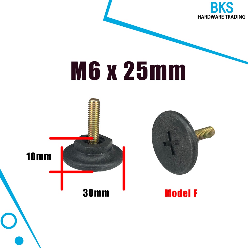 M6 x 25mm base adjustable furniture leg table chair leveling feet (Base ...
