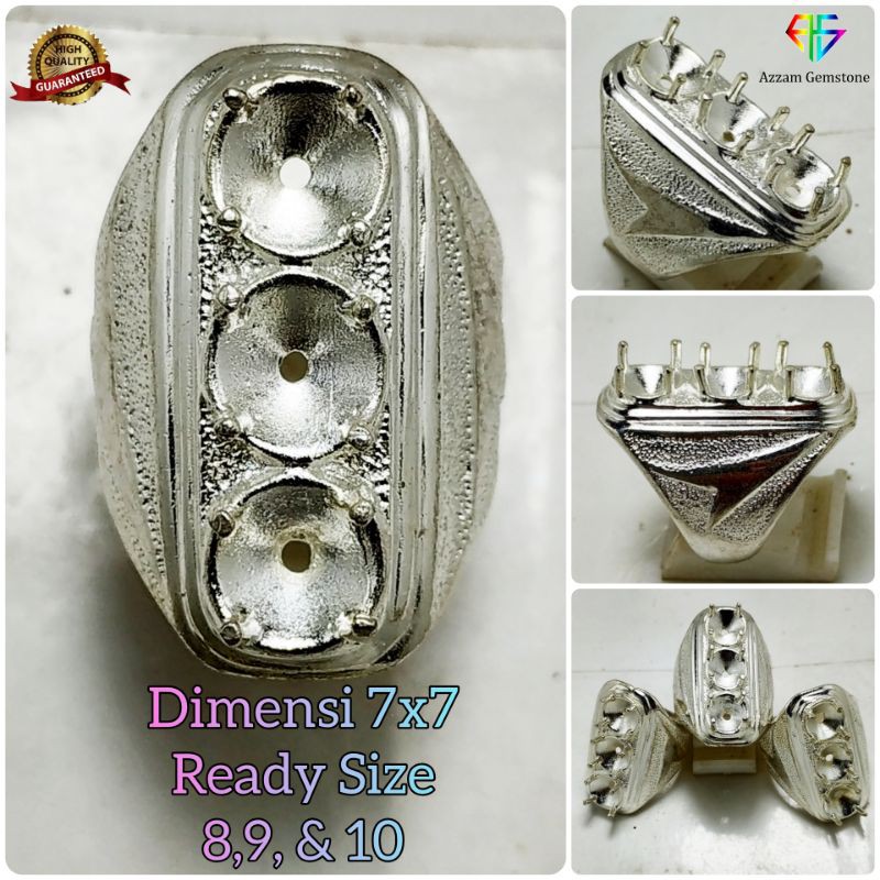 MATA Emban Ring with 3 Super Alpaca Gemstones, no. Stainless Titanium ...