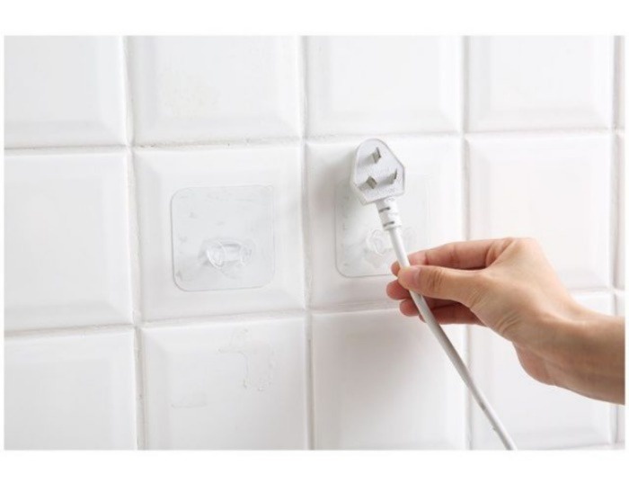 Cable Holder Power Plug Socket Hook Bag Hanger Home Wall Decal ...