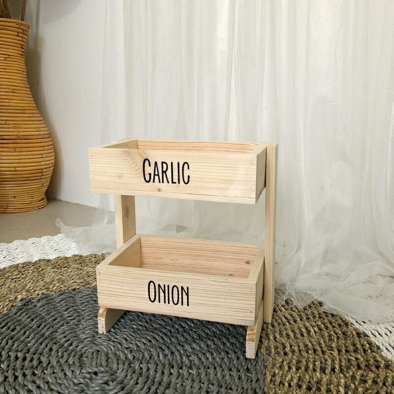KAYU Modern Wooden Stacking Onion Rack | Premium Quality Minimalist ...