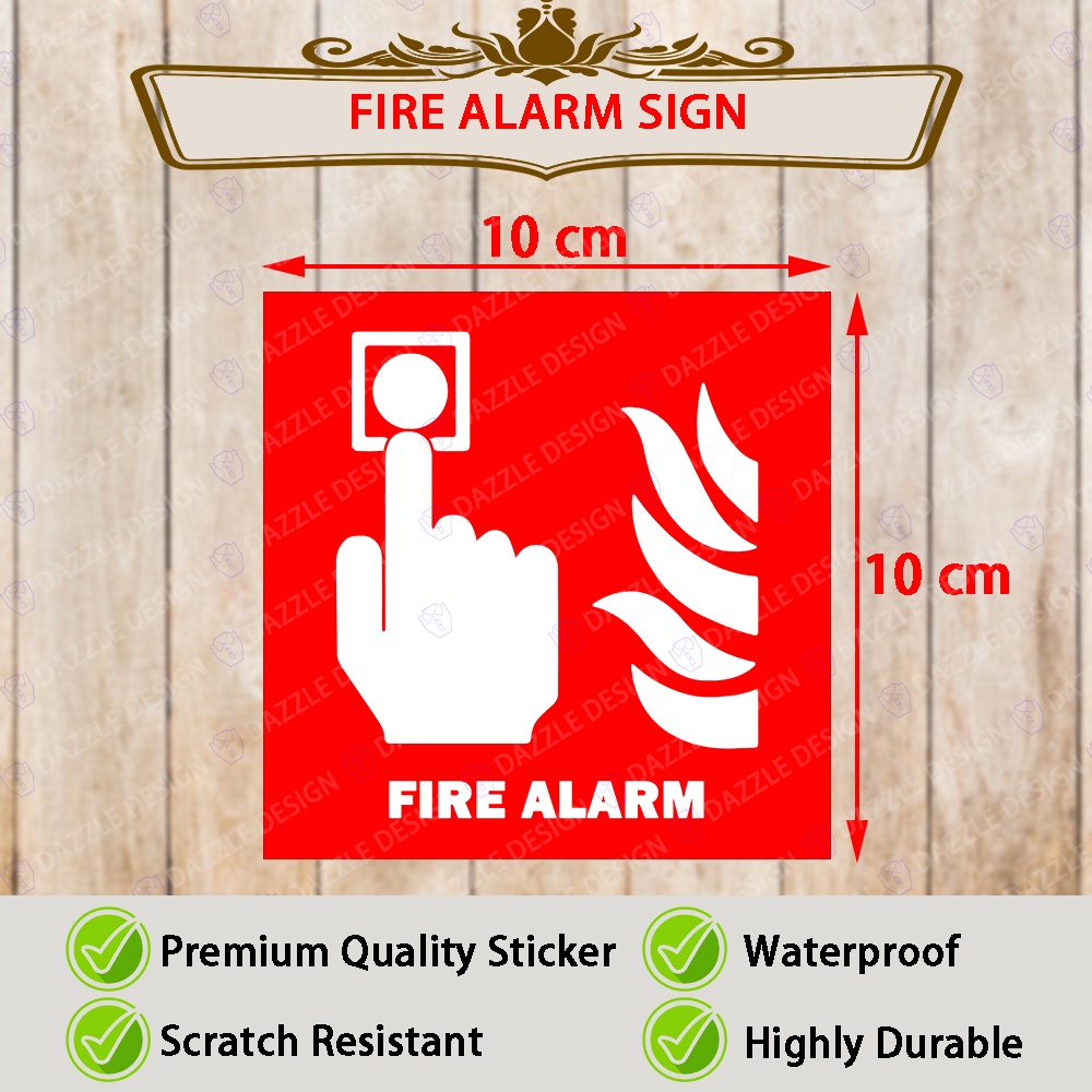 [ FIRE SAFETY STICKER] FIRE ALARM STICKER / PELEKAT ALARM KEBAKARAN ...