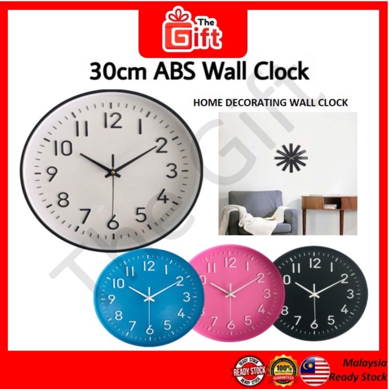 The Gift Wall Clock Jam Dinding IKEA Style Home Decor 30cm Clock Jam ...
