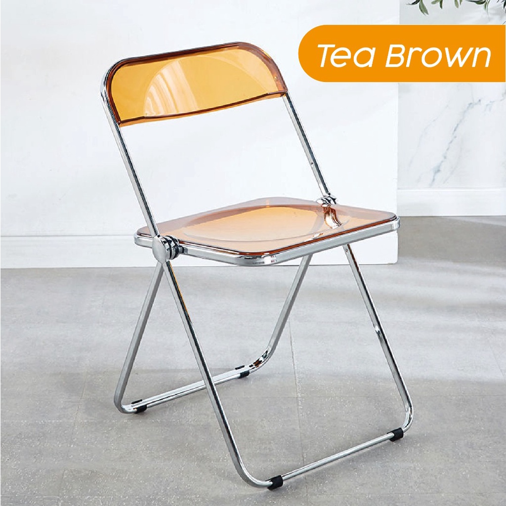 Transparent Acrylic dining chair Folding Chair Kerusi lipat designer ...
