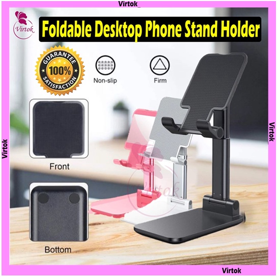VIRTOK Foldable Desktop Phone Stand Holder Live Movie Portable Mobile ...