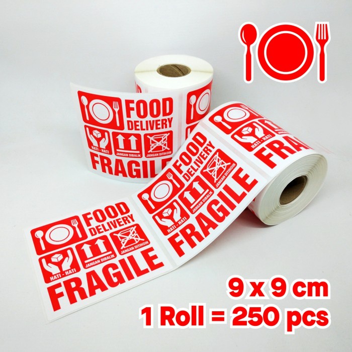 Fragile Food Delivery Sticker Online Food Delivery Sticker 9x9 cm (1 ...