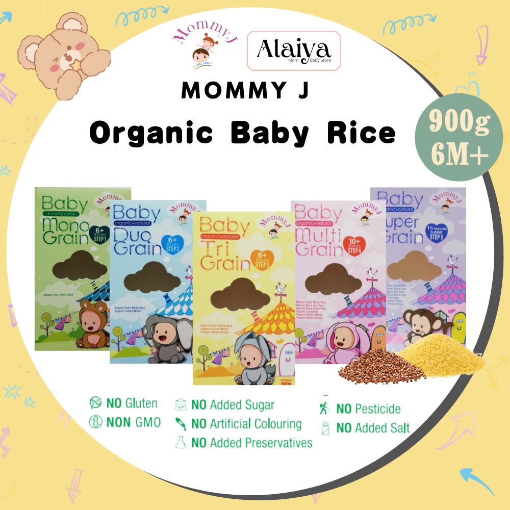 Mommy J MommyJ Halal Baby Rice Organic Beras Baby 6 Bulan 8M+ 10M+ 18M+ (900g) | Shopee Malaysia