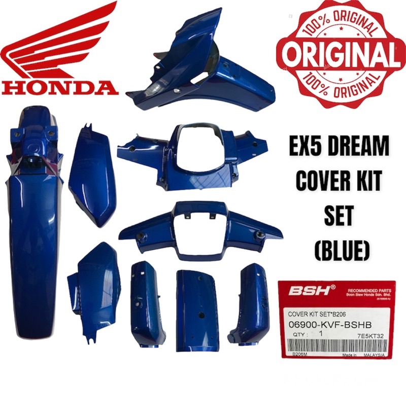 HONDA EX5 DREAM / HIGH POWER BODY COVER SET KIT 100% ORIGINAL BSH COVERSET VITAL BLUE COLOUR ...