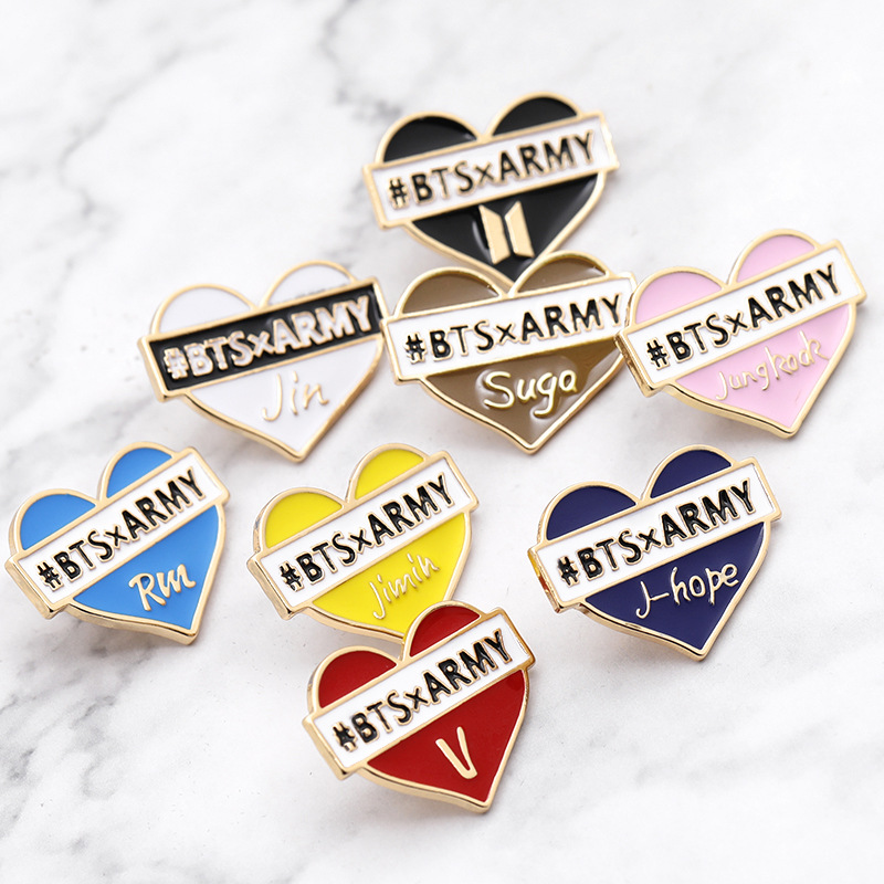 【Ship Today】Kpop Bts Fashion Brooch Pin Cartoons Bangtan Boys Alloy ...