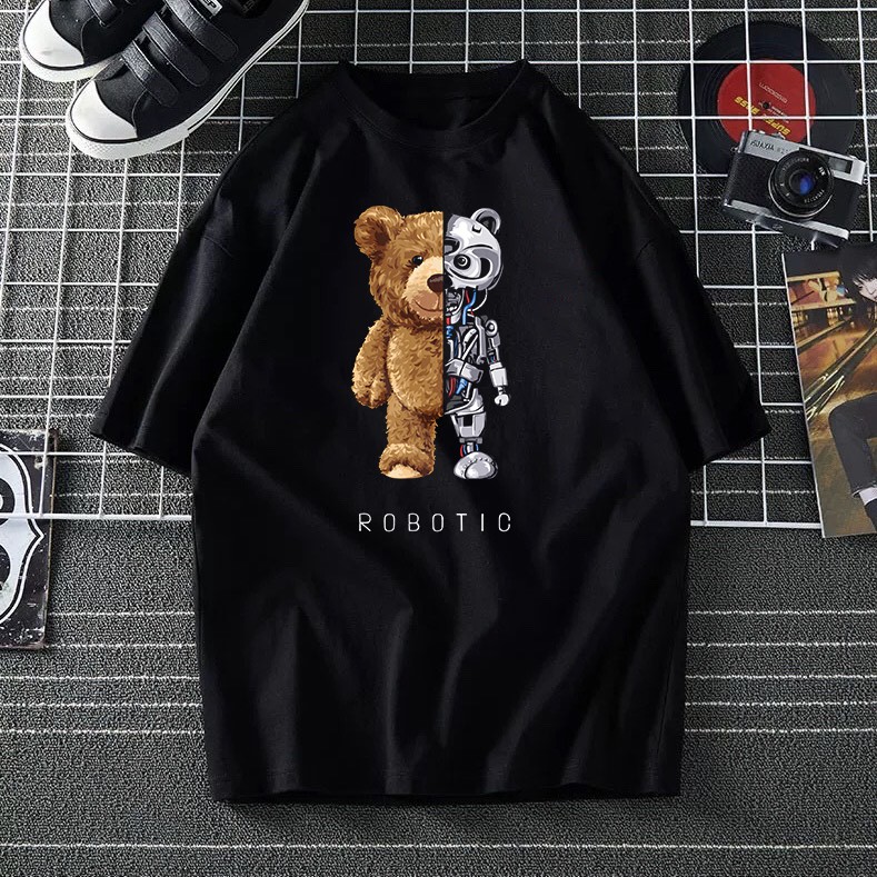 BAJU robotic teddy bear 100%COTTON T-SHIRT LENGAN PENDEK /T-Shirt ...