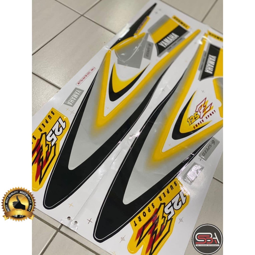 STICKER STRIPE BODY SET / COVERSET 125Z MORITAKA KUNING SABIT ORIGINAL ...