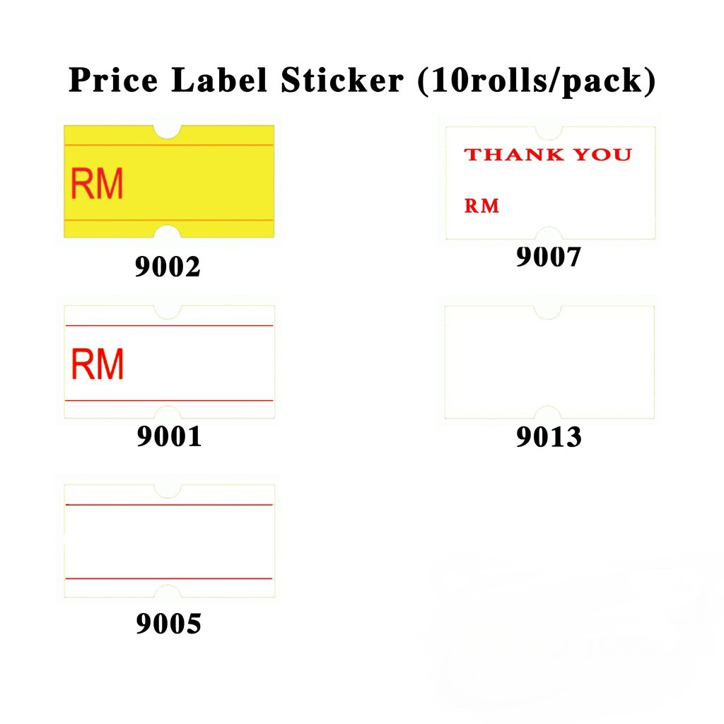 Paper Tag Price Label Sticker Single Row for MX-5500 Price Labeller (10 ...