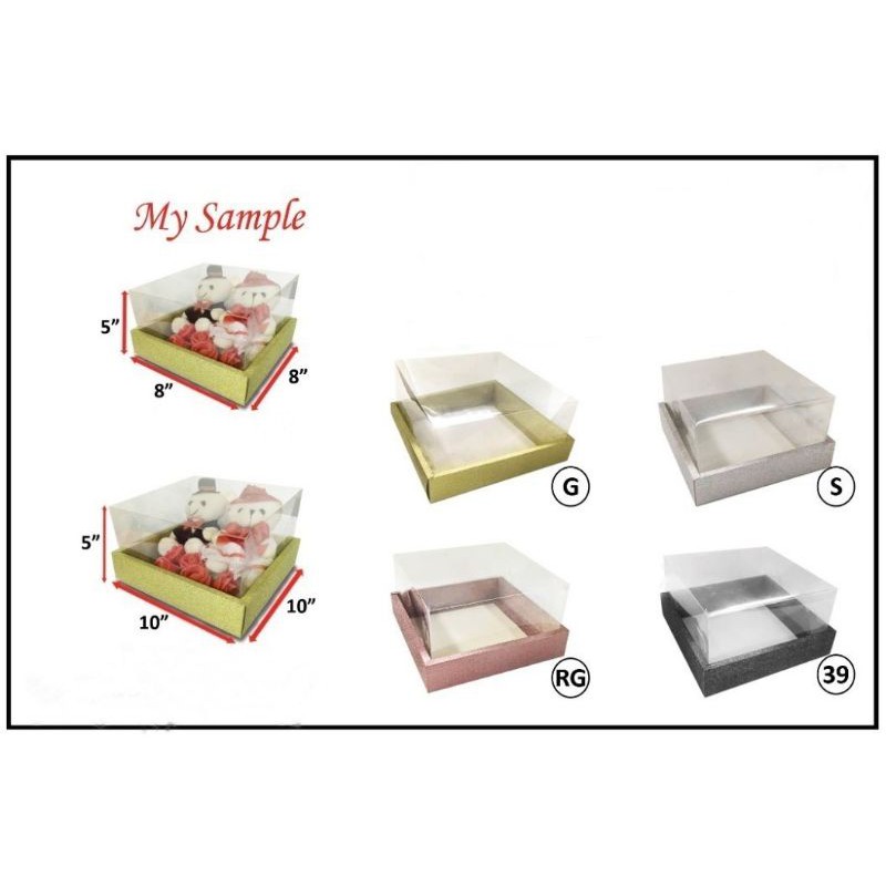 kotak kek/kotak hantaran/kotak hadiah/gift box/PVC BOX WT BASR(RERU ...