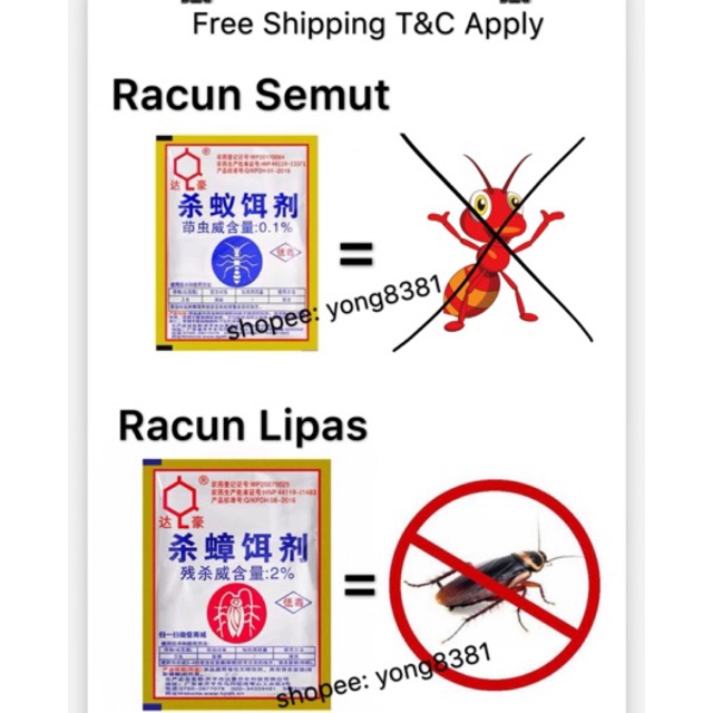 Ant & cockroach killing Powder serbuk umpan racun semut lipas | Shopee ...