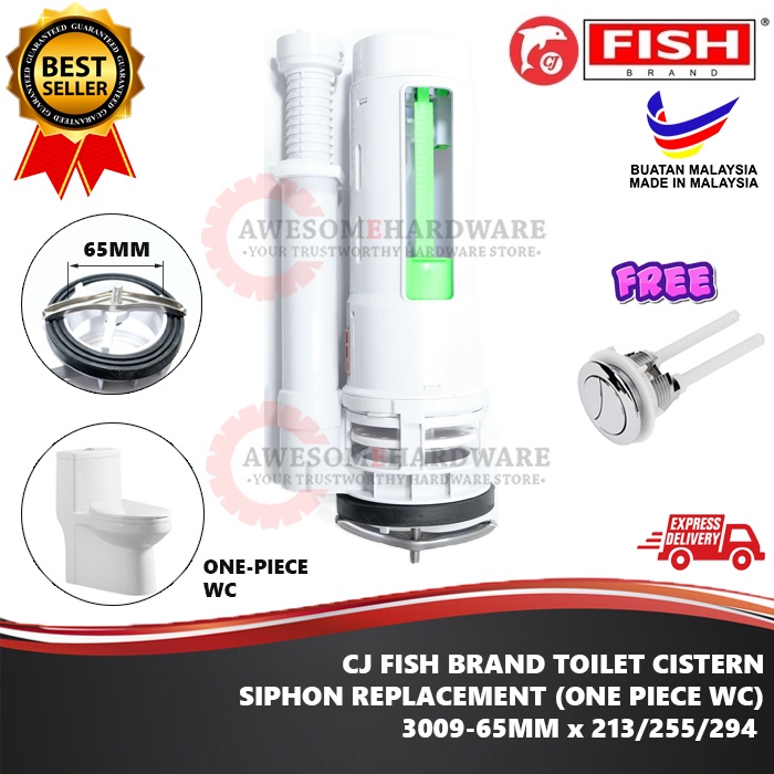 (ONE PIECE WC) CJOV 3009 65MM x 213MM 255MM 294MM DUAL PRESS SIPHON ...