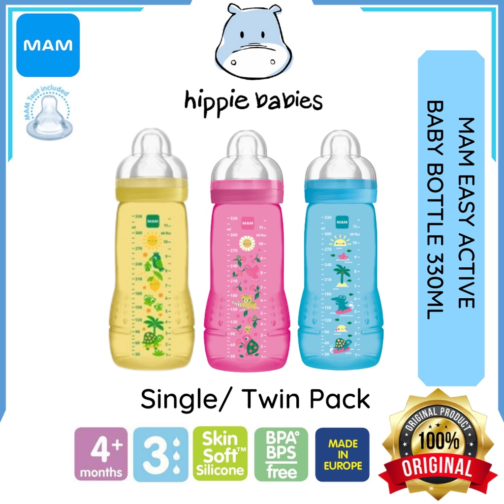 MAM Easy Active Bottle 330ml - (Boy/Girl) (Single/Twin Pack) | Shopee ...