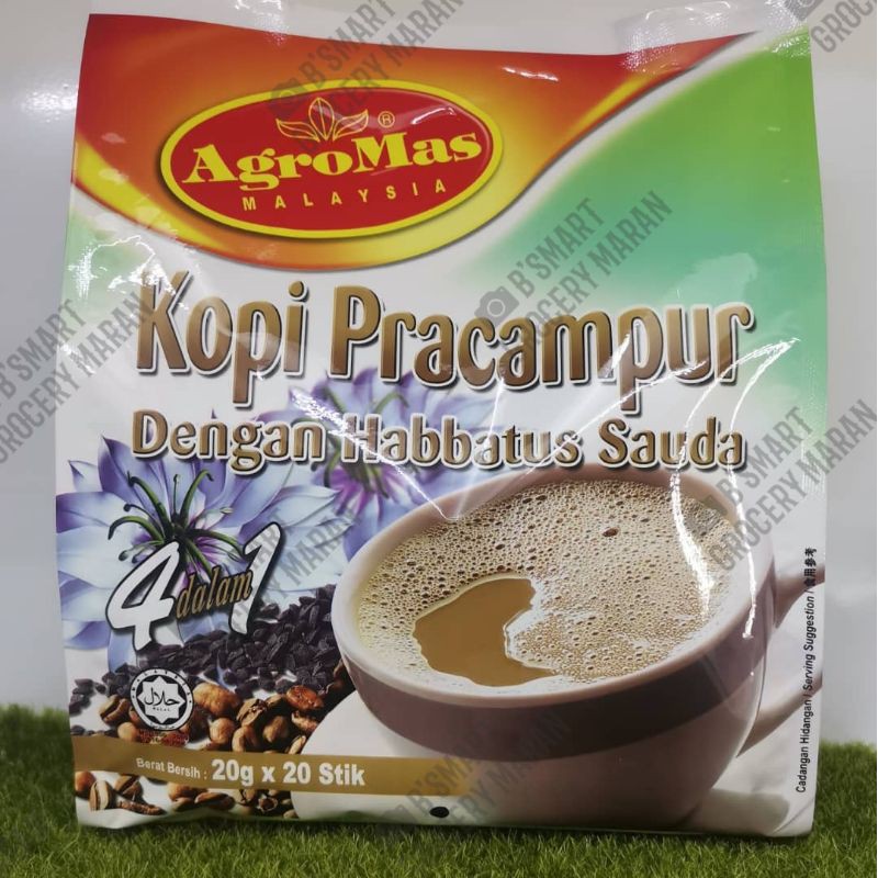 🍁BMF🍁 AGROMAS KOPI PRACAMPUR DENGAN HABBATUS SAUDA 20 x 20g|SACHETS | Shopee Malaysia