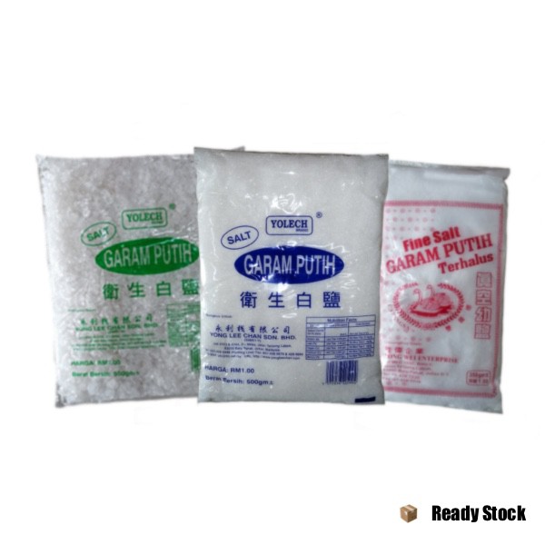 Garam (500g x 2's ) Halus | Kasar | Tepung | Salt | 盐 | Shopee Malaysia