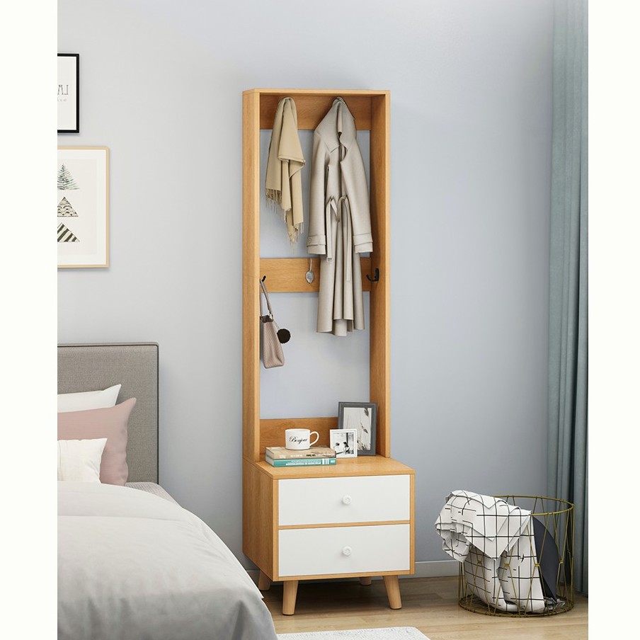 Bedroom bedside table rack is simple, modern and high-hanging. Solid ...
