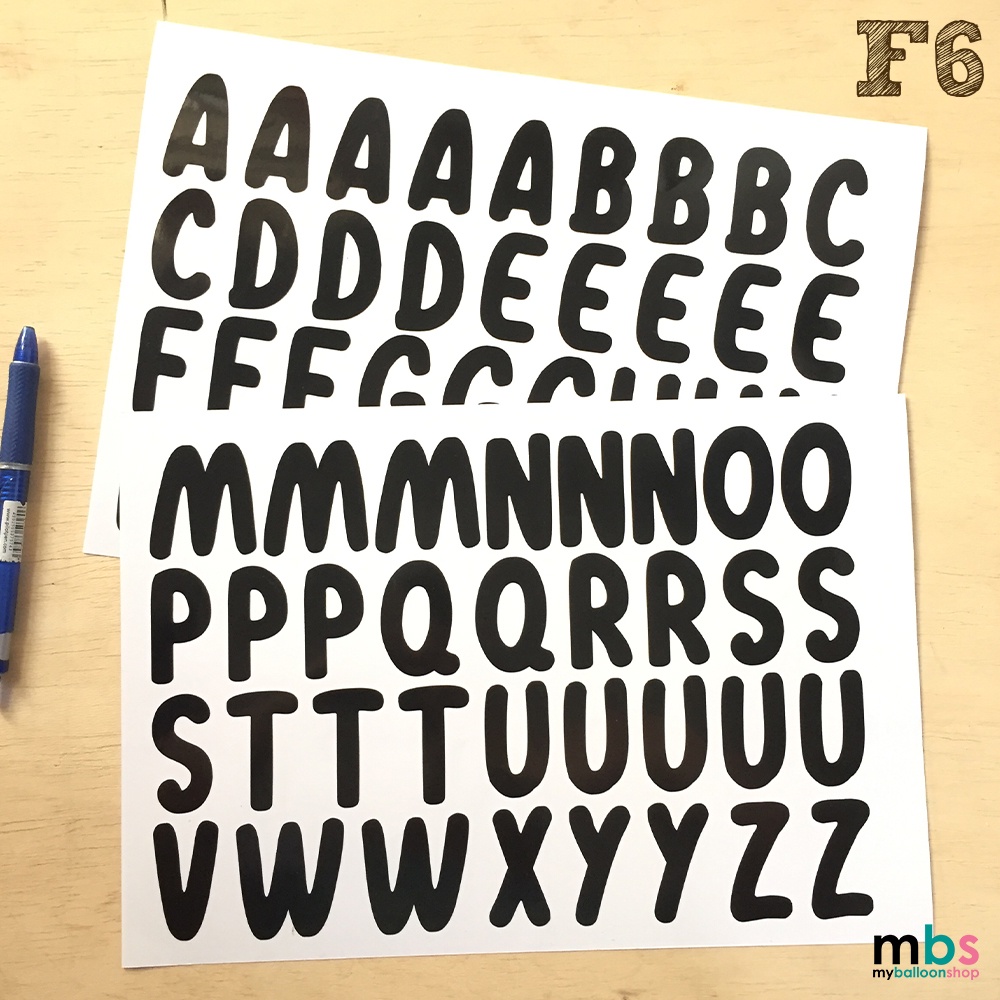 ABC Sticker Capital Letters Bubble Balloons Transparent Sticker ...