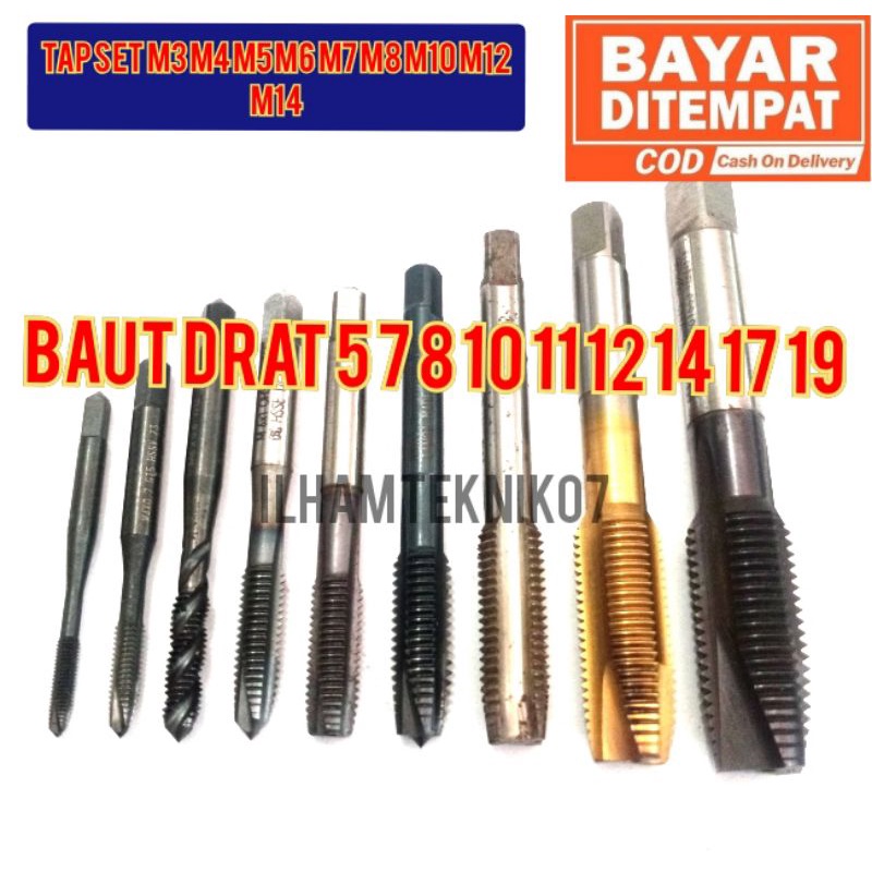 Hand tap tap set M3 M4 M5 M6 M7 M8 M10 M12 M14 handtap set DRAT maker 5 7 8 10 11 12 14 17 19 ...