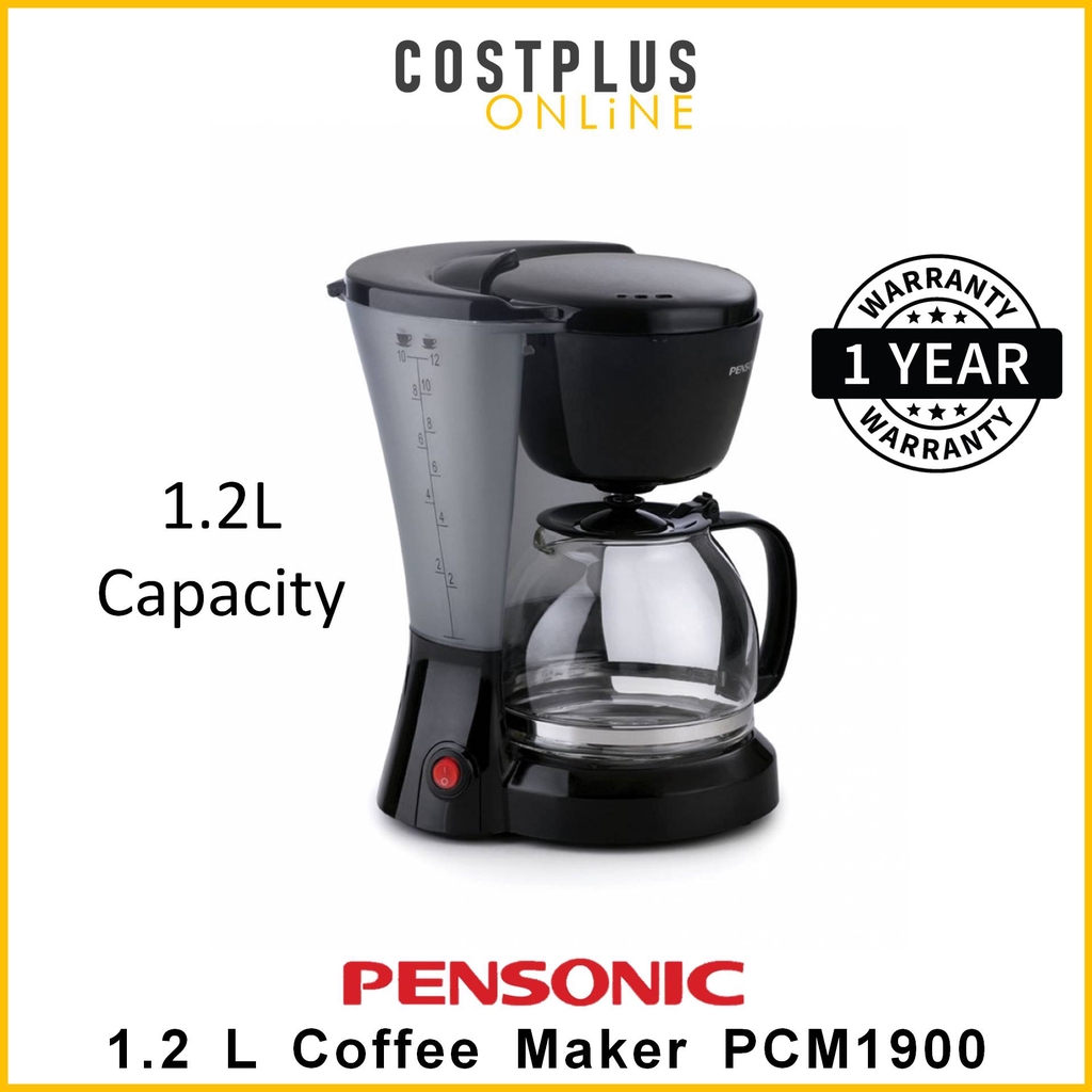 Pensonic Coffee Maker 1.2L Removable Filter Anti-Drip Device PCM-1900 ...