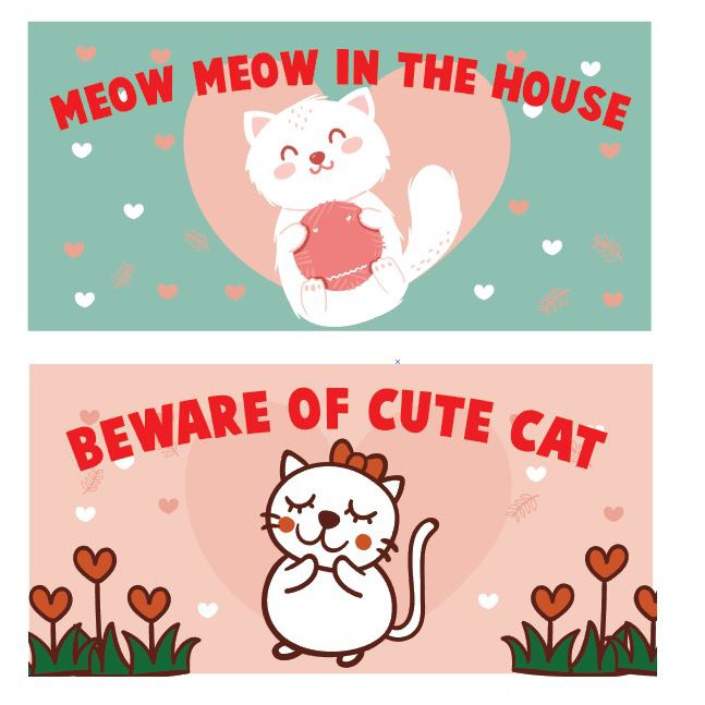 Beware of Cute Cat Sticker Kucing Comel Sticker Pet Accessories 宠物 ...