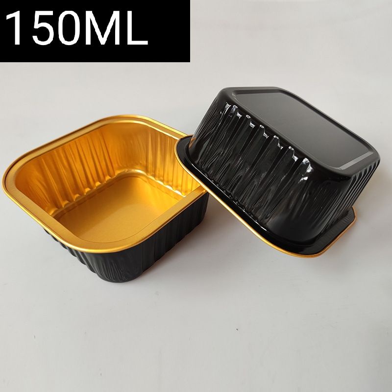 150ML BLACK GOLD RICH COLOR ALUMINIUM TRAY HIGH RESISTANT MICROVABLE ...
