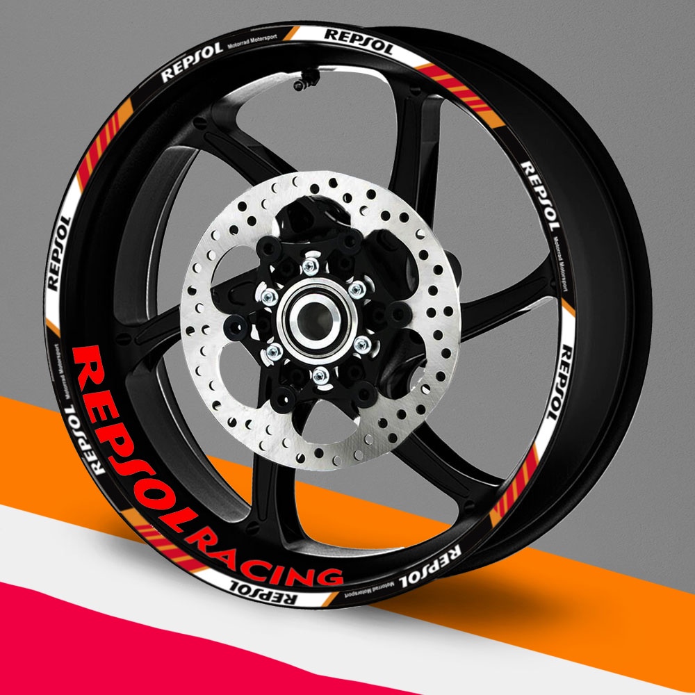 Reflective Motorcycle Wheel StickersRim Stripes Decals Waterproof 17 ...