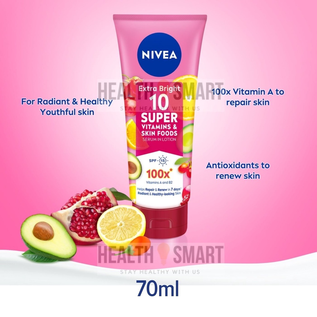NIVEA Extra Bright C&E/ C&A/ Nivea Extra Bright 10 Super C/ Nivea Super 10 Vitamins & Skin Foods ...