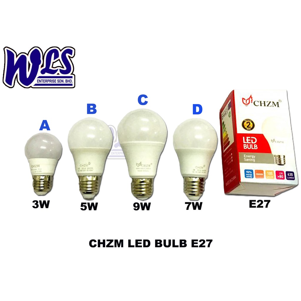 CHZM LED BULB E27 (3W / 5W / 9W / 7W) | Shopee Malaysia