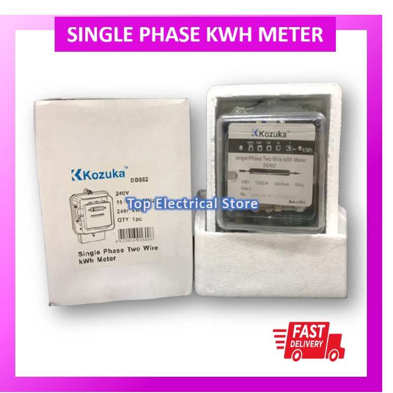 KOZUKA KWH METER SINGLE PHASE TWO WIRE 1P 60A kWh ANALOG METER DD862 | Shopee Malaysia