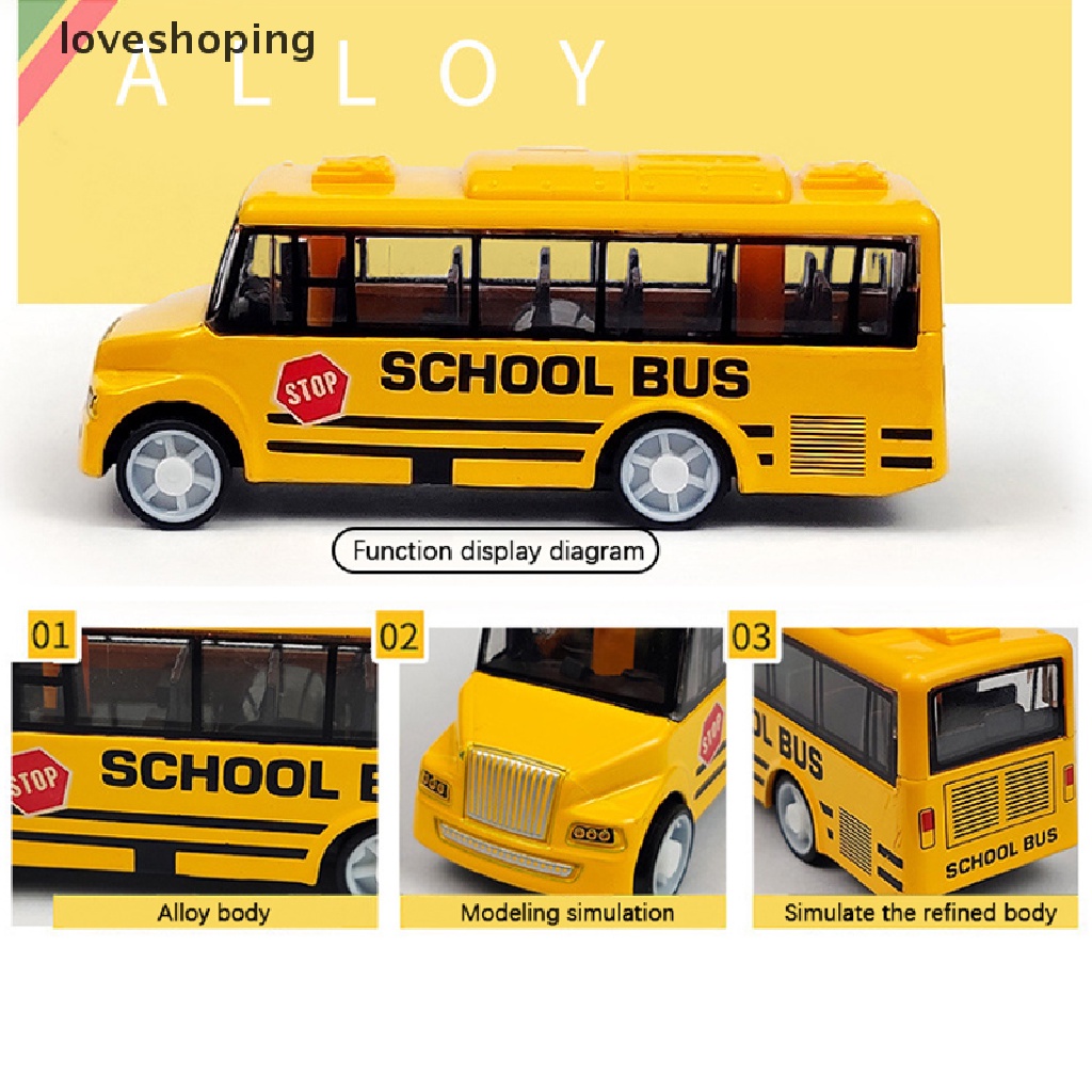 [loveshoping] School Bus Toy Simulate Exquisite Body Yellow Bus With ...